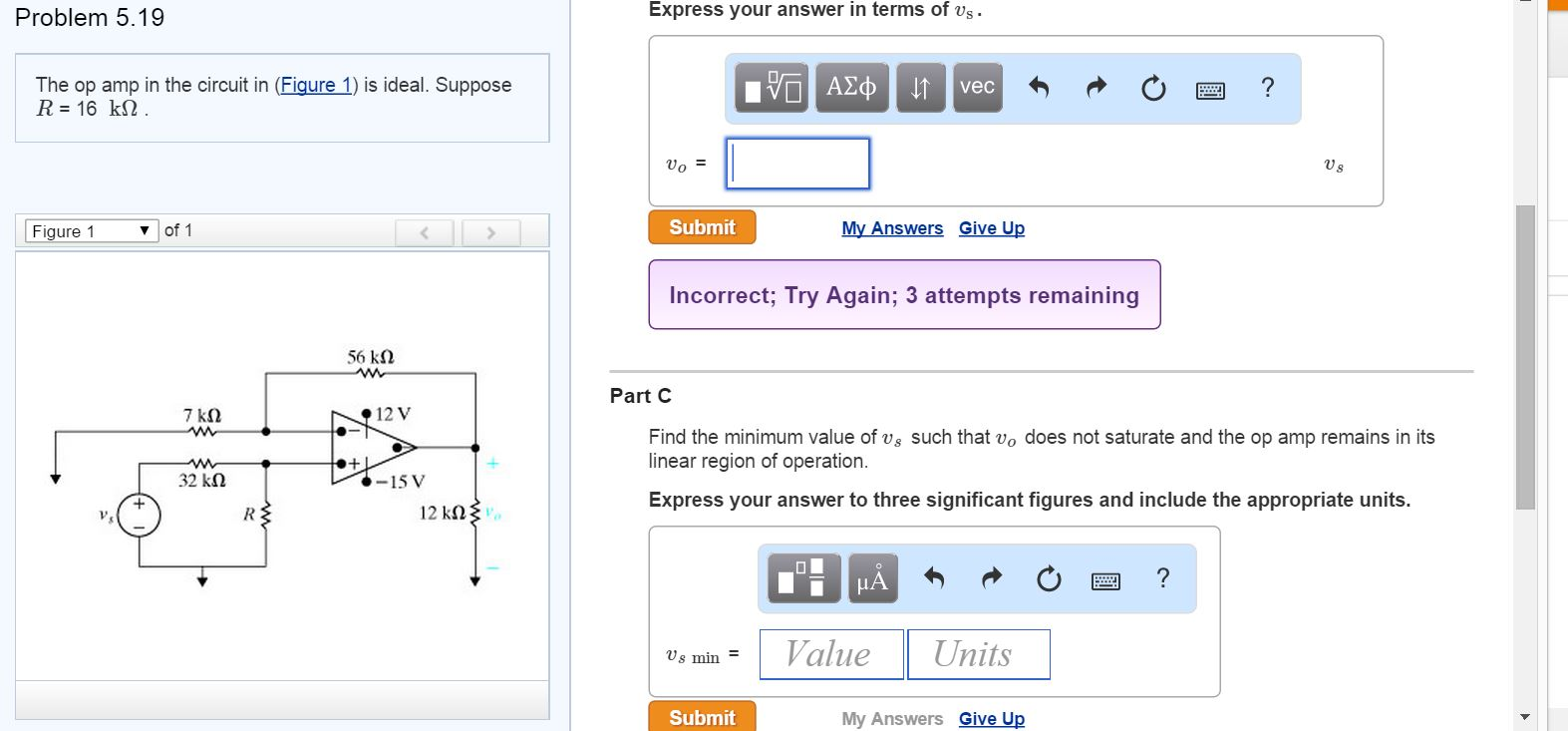 Solved Problem 5.19 The op amp in the circuit in (Figure 1) | Chegg.com