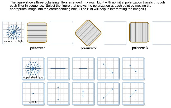 Solved The figure shows three polarizing filters arranged in | Chegg.com