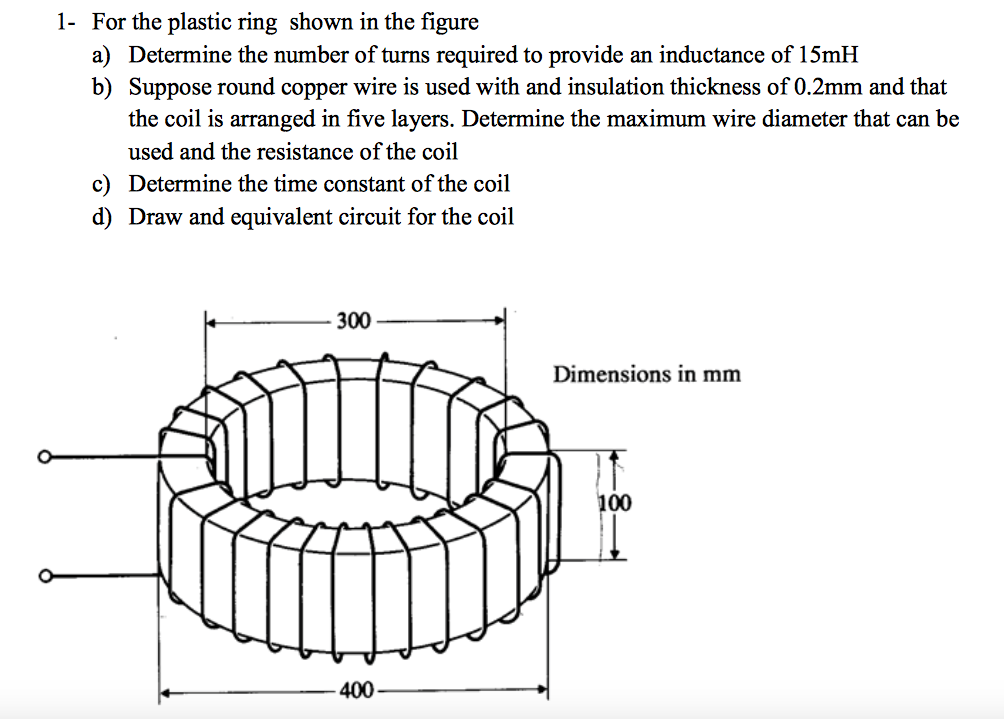 Solved 1- For the plastic ring shown in the figure Determine | Chegg.com