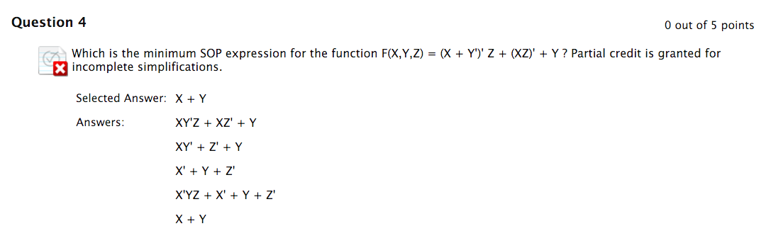 Solved Which is the minimum SOP expression for the function | Chegg.com