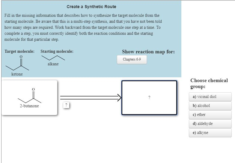 Solved Create a Synthetic Route Fill in the missing | Chegg.com