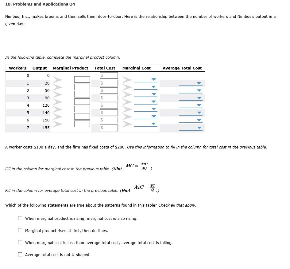 Solved 10. Problems and Applications Q4 Nimbus, Inc., makes | Chegg.com