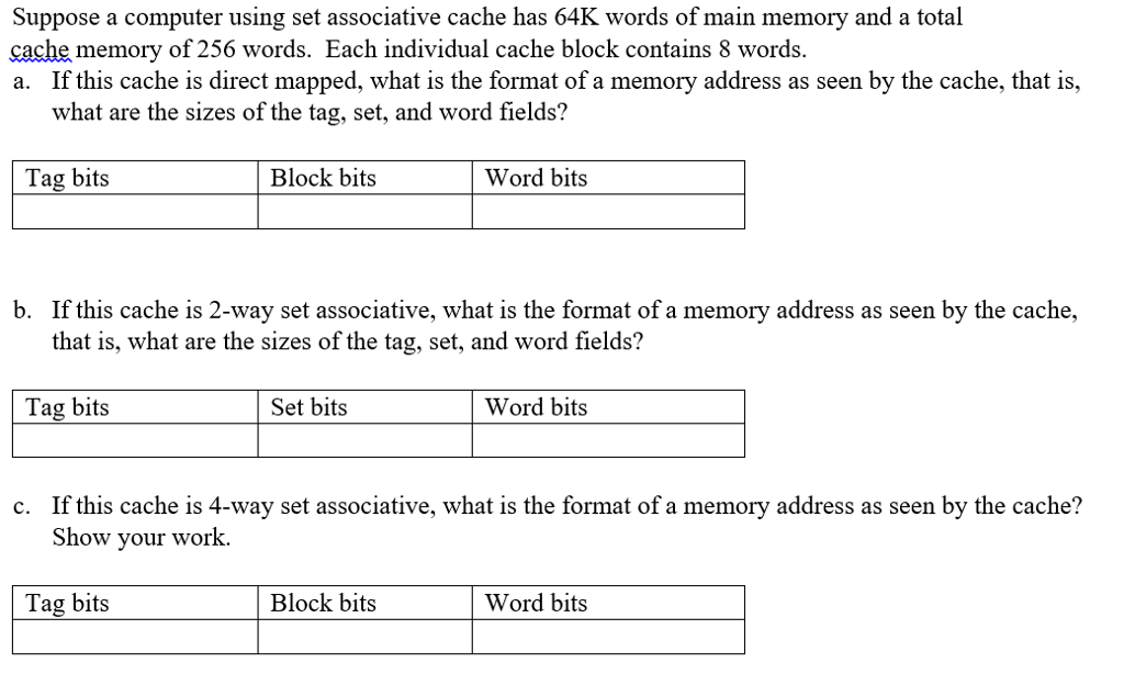 Solved Suppose a computer using set associative cache has | Chegg.com
