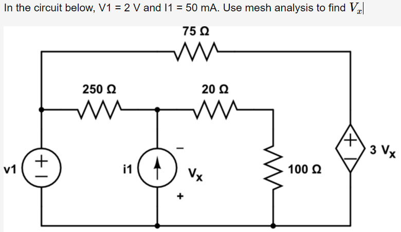 Solved In the circuit below, V1 = 2 V and I1 = 50 mA. Use | Chegg.com