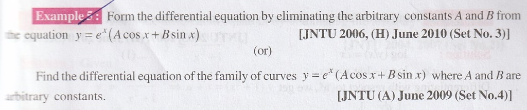 Solved Example 3 Form the differential equation by | Chegg.com