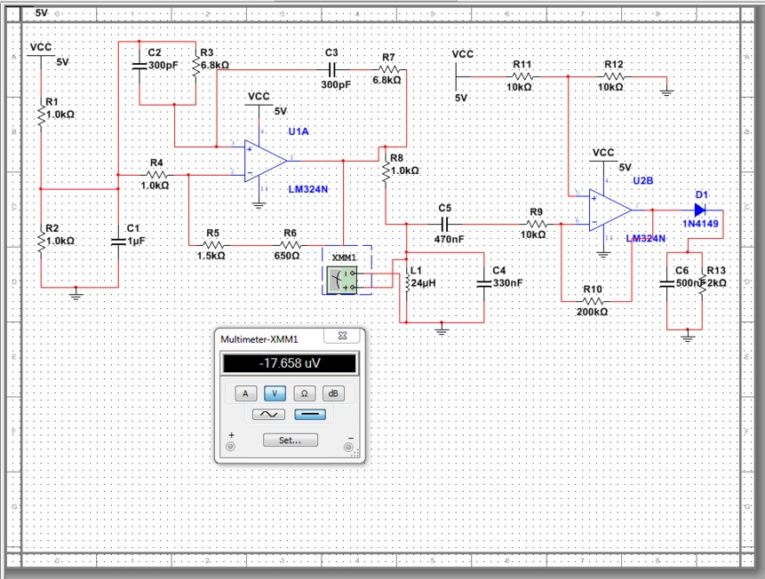 Solved I drew this metal detector circuit on multisim, but I | Chegg.com