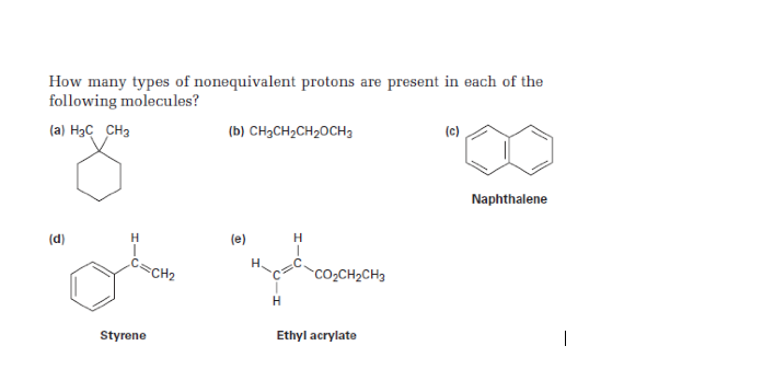 Solved How many types of nonequivalent protons are present | Chegg.com