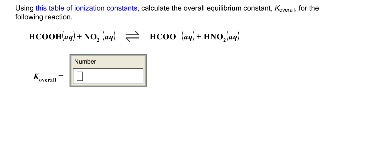 Solved Using this table of ionization constants, calculate | Chegg.com