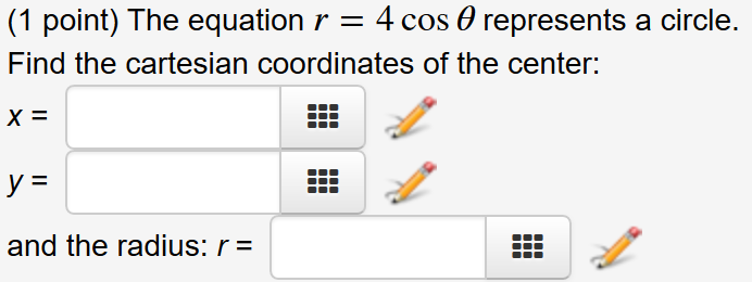 Solved The equation r = 4 cos theta represents a circle. | Chegg.com
