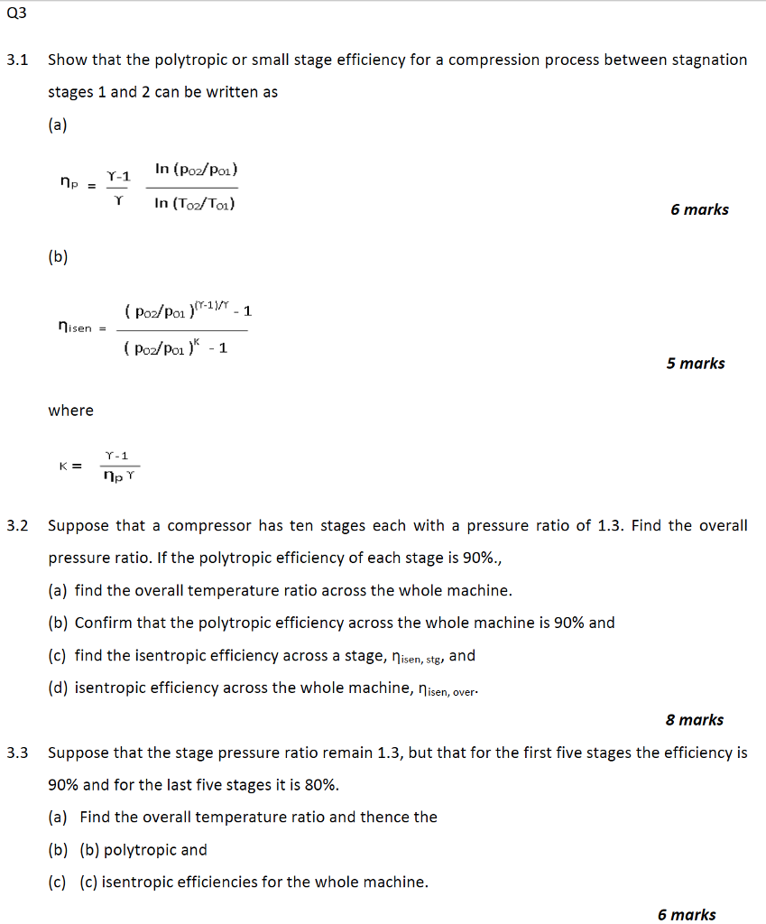 Solved Show that the polytropic or small stage efficiency | Chegg.com