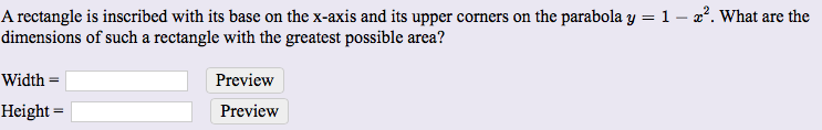 Solved A rectangle is inscribed with its base on the x-axis | Chegg.com