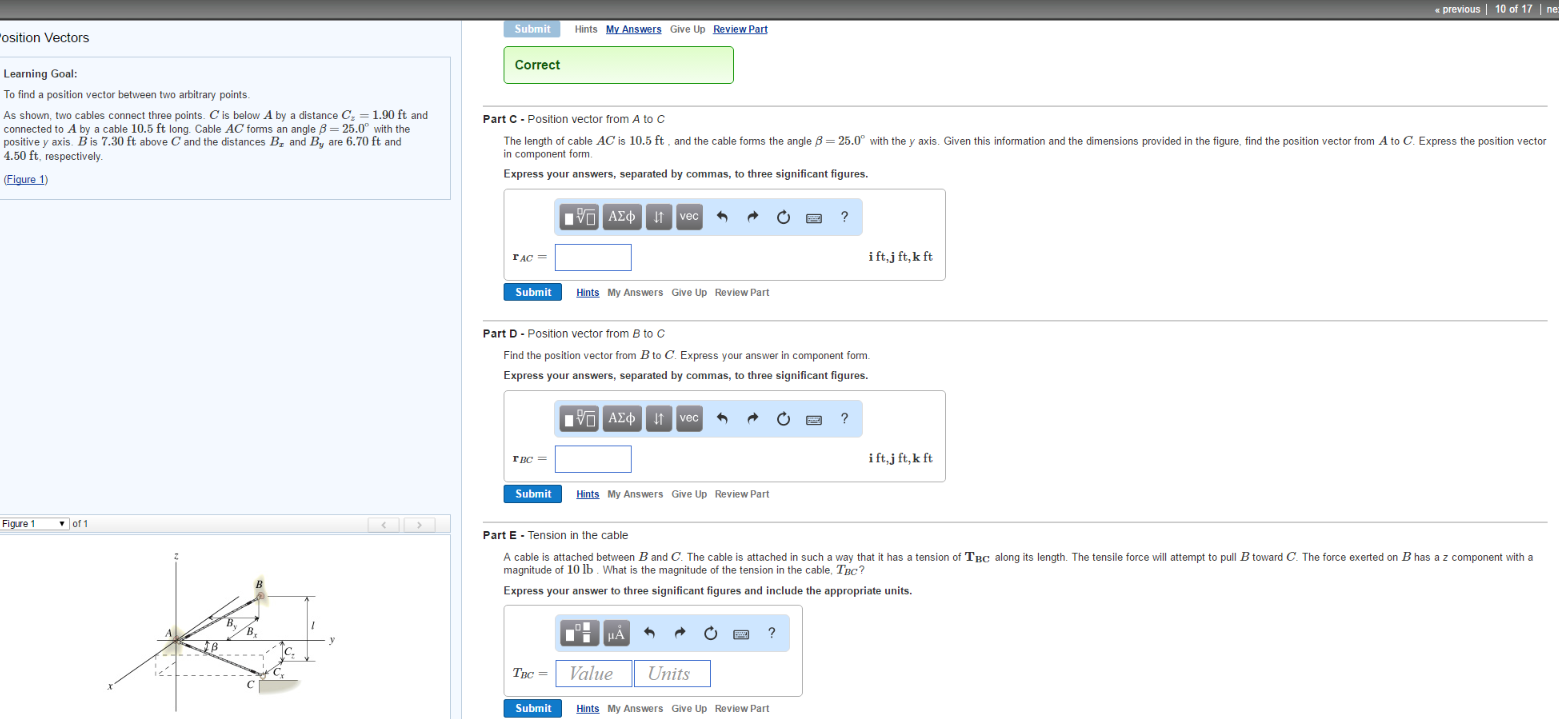 Solved To find a position vector between two arbitrary | Chegg.com
