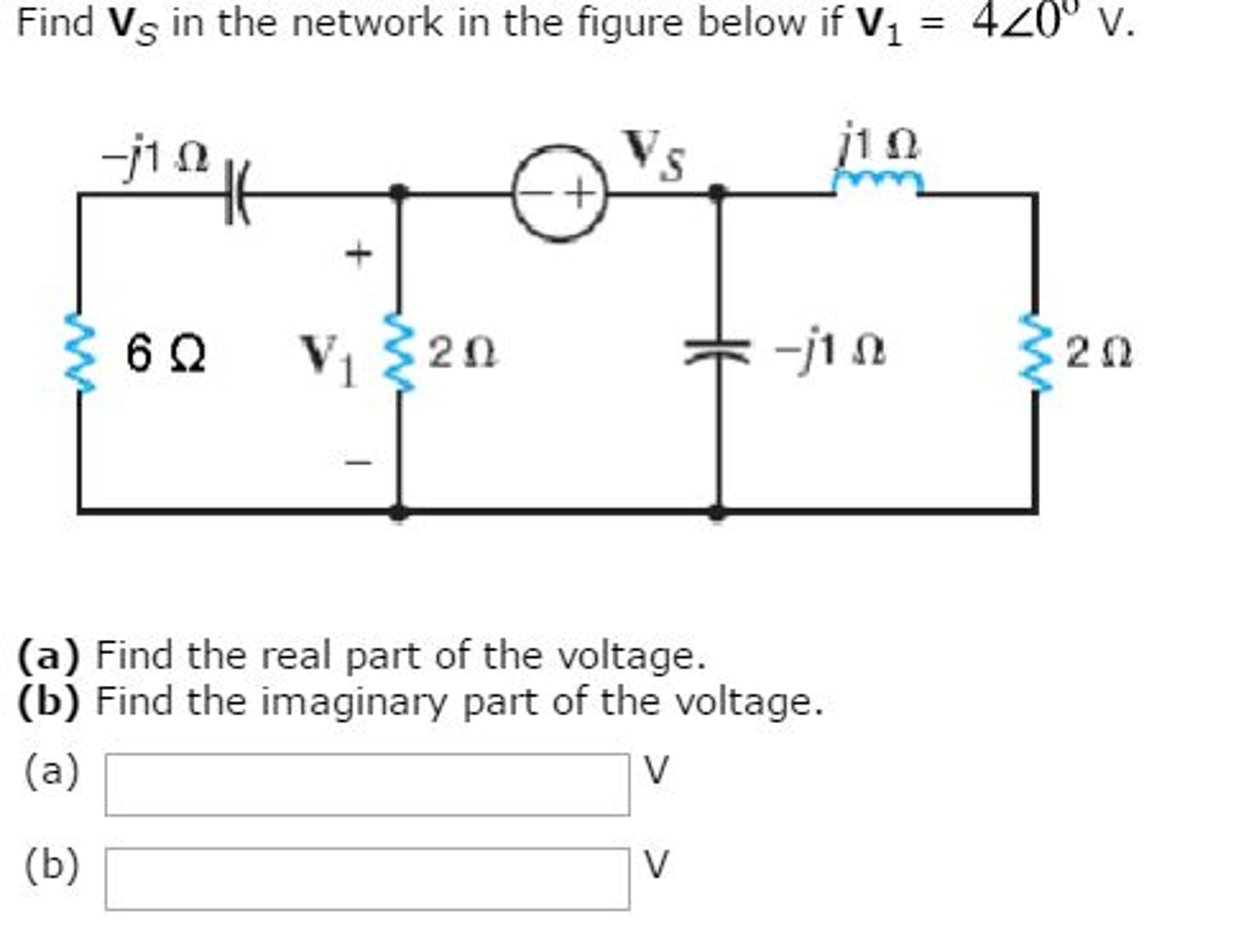 Solved Find VS in the network in the figure below if V1 = | Chegg.com