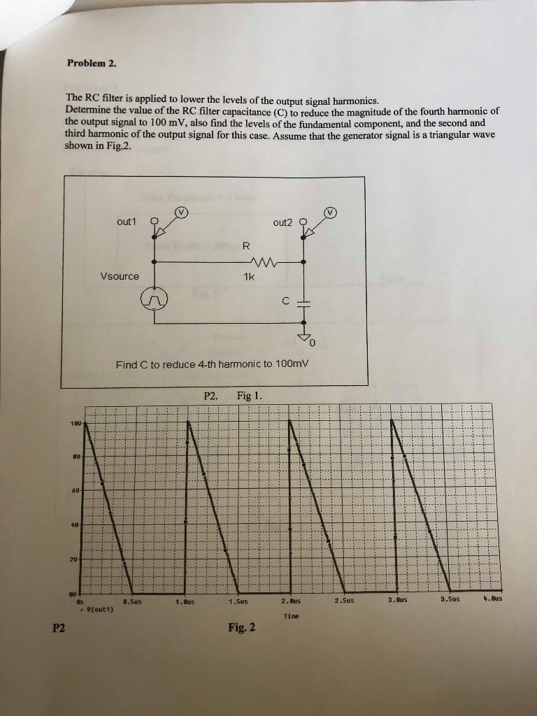 Solved Problem 2. The RC filter is applied to lower the | Chegg.com