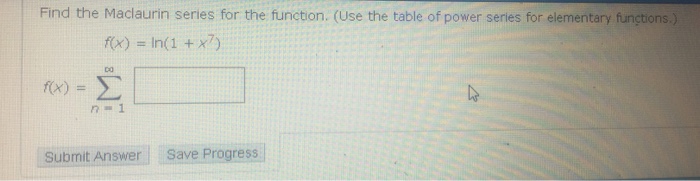 Solved Find the maclaurin series for the function. (Use the | Chegg.com