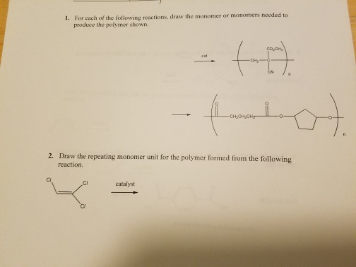 Solved 1. For each of the following reactions, draw the | Chegg.com