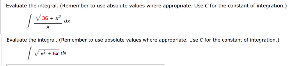 Solved Evaluate the integral. (Remember to use absolute | Chegg.com
