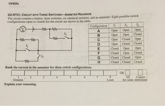 Solved The circuit contains a battery, three switches, six | Chegg.com