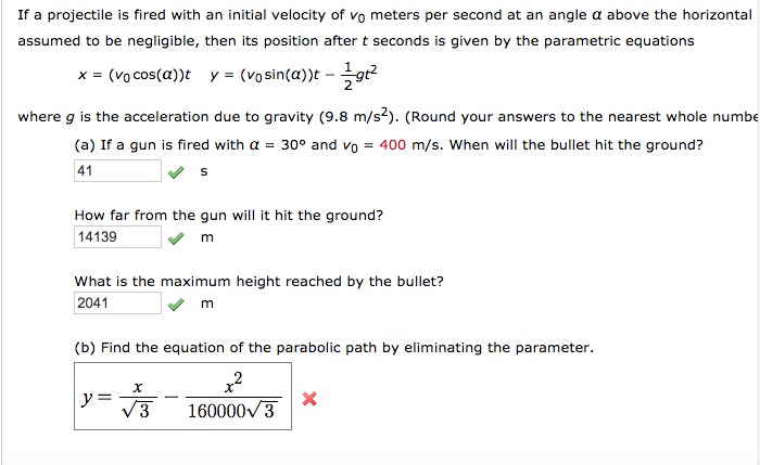 Solved If a projectile is fired with an initial velocity of | Chegg.com