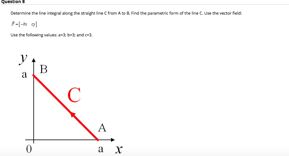 Solved Question 8 Determine the line integral along the | Chegg.com