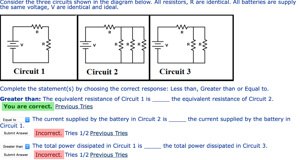 Solved: Consider The Three Circuits Shown In The Diagram B... | Chegg.com