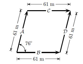 Solved Four vectors, each of magnitude 61 m, lie along the | Chegg.com