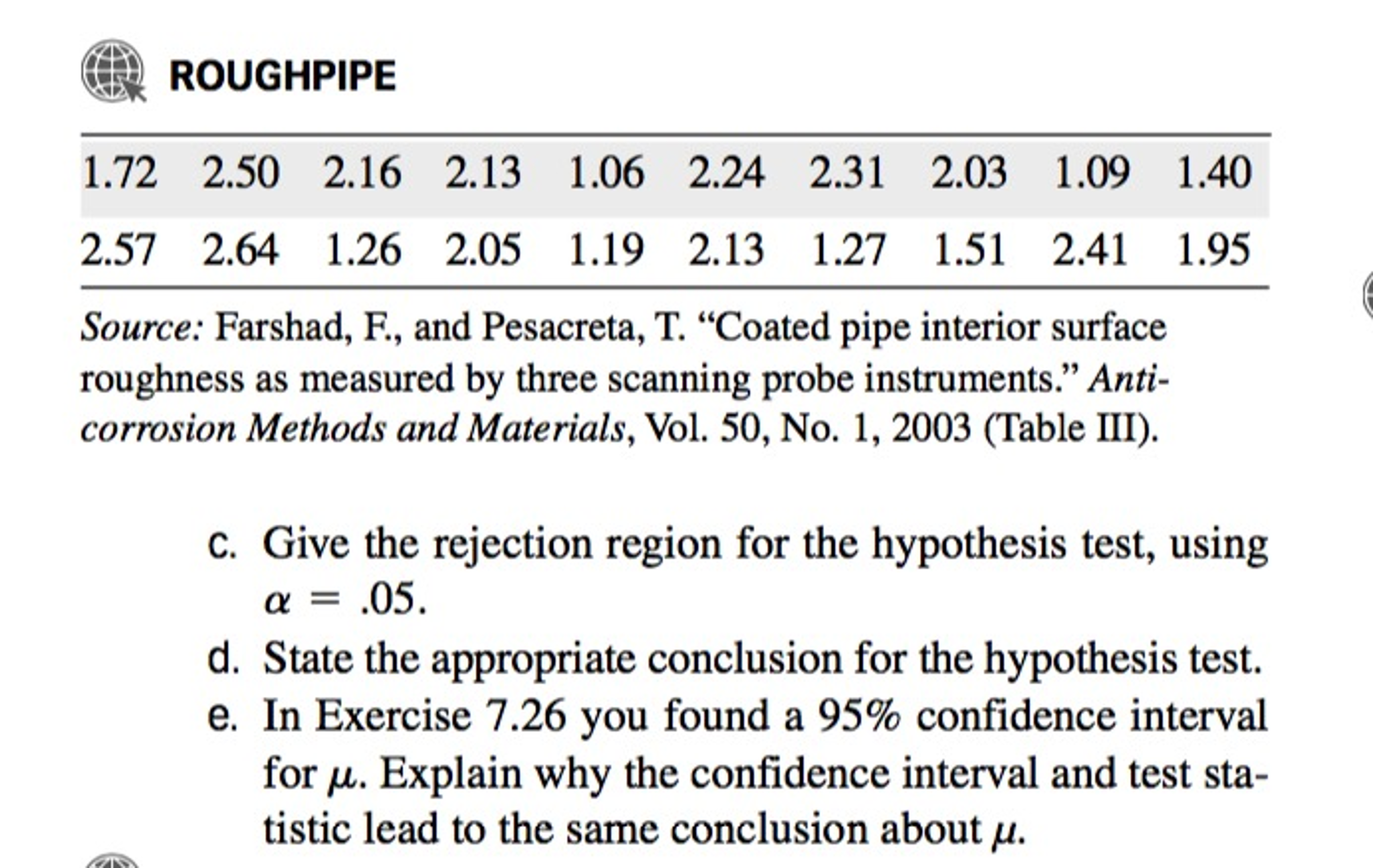 Solved Surface roughness of pipe. Refer to | Chegg.com