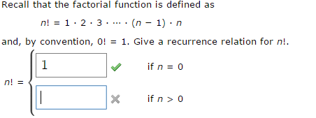 Solved Recall that the factorial function is defined as | Chegg.com