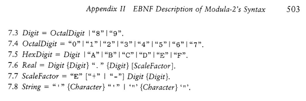Solved Use the EBNF description of the Modula-2 language | Chegg.com