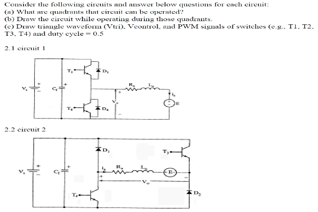 Solved Consider the following circuits and answer below | Chegg.com