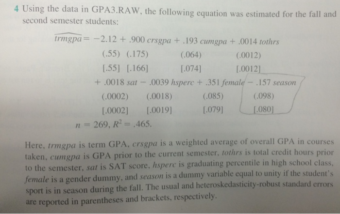 Solved Econometrics Question From Introductory