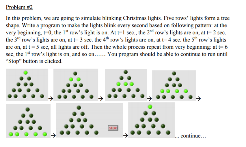 Simulate blinking Christmas lights in LabVIEW | Chegg.com