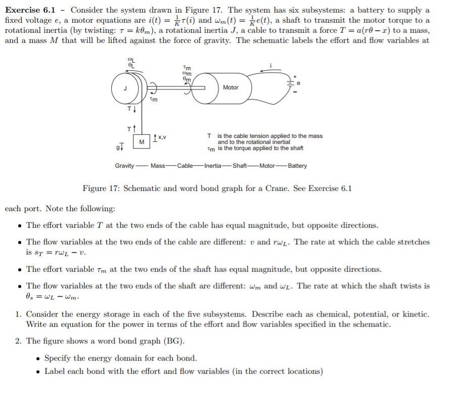 Exercise 6.1 -Consider the system drawn in Figure 17. | Chegg.com