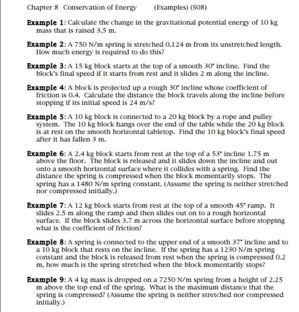 Conservation Of Energy Examples