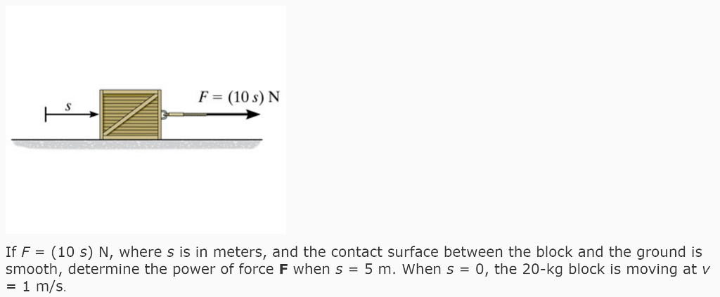 Solved If F = (10 s) N, where s is in meters, and the | Chegg.com