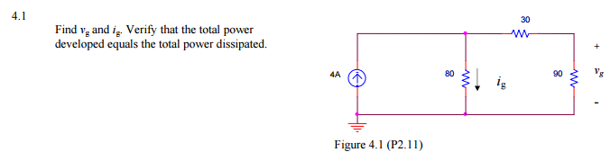 Solved Find v_g and i_g. Verify that the total power | Chegg.com