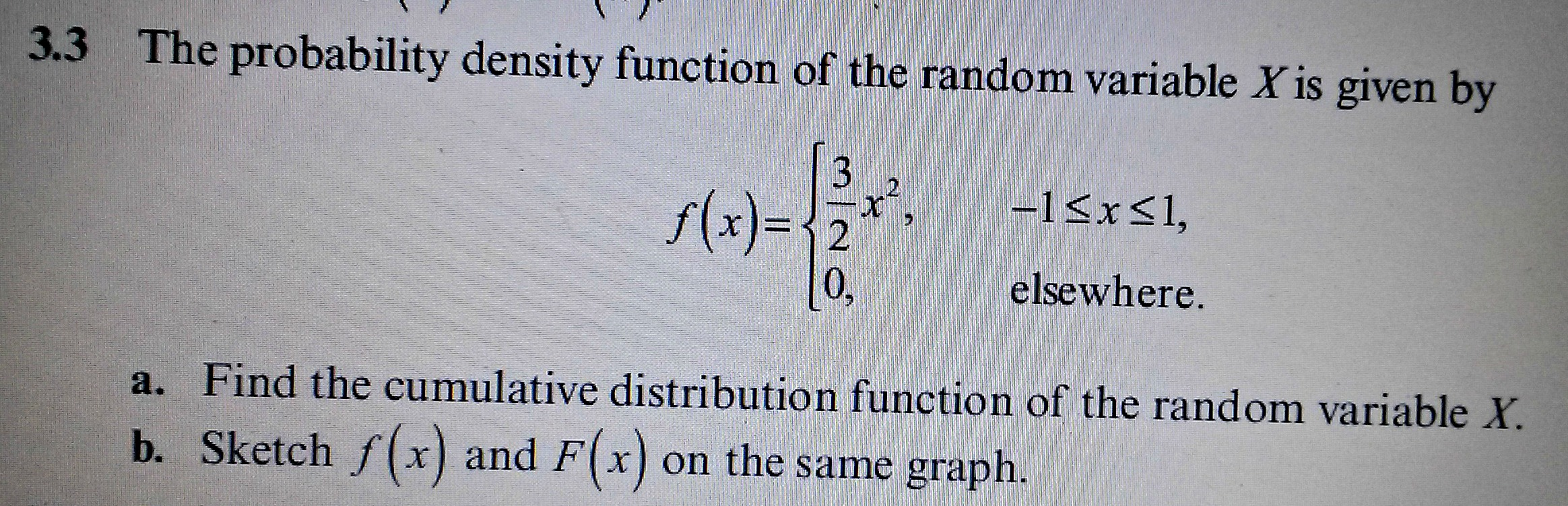 Solved 3.3 The probability density function of the random | Chegg.com