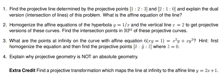 1 Find The Projective Line Determined By The Chegg 1-find-the-projective-line-determined-by-the-chegg