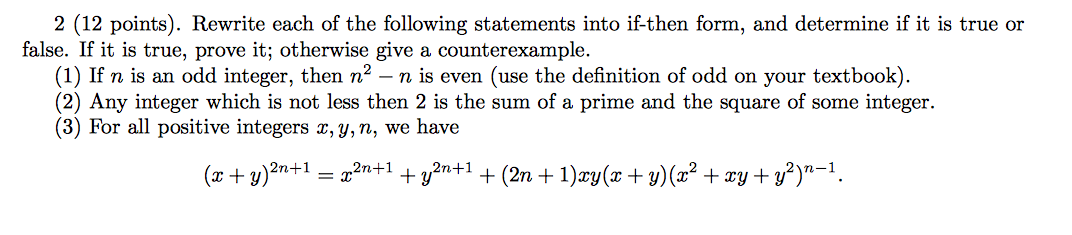 Solved Rewrite each of the following statements into if-then | Chegg.com