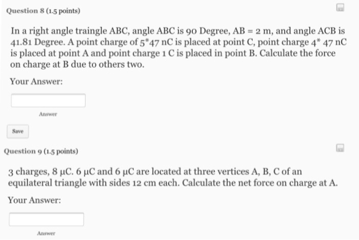 Solved In a right angle triangle ABC, angle ABC is 90 | Chegg.com