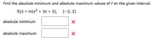 Solved Find the absolute minimum and absolute maximum values | Chegg.com