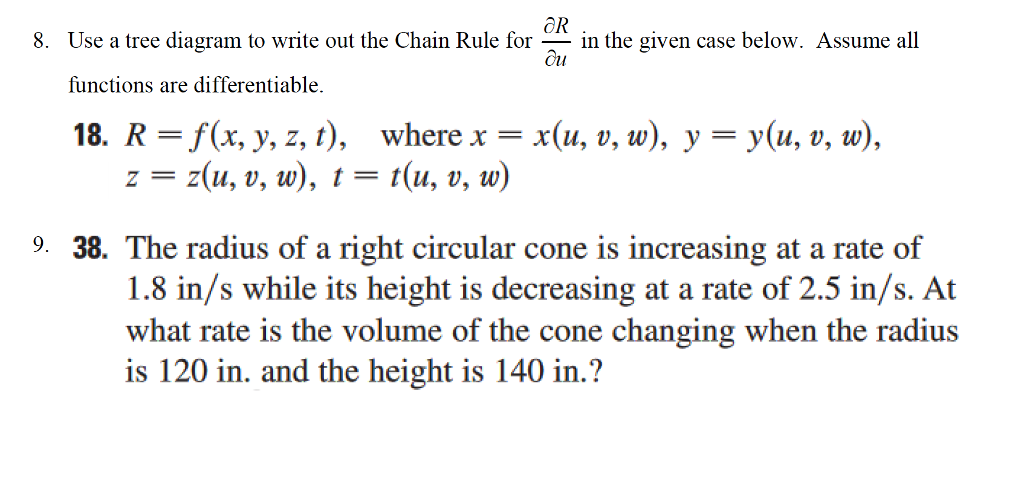 Solved OR 8. Use a tree diagram to write out the Chain Rule | Chegg.com