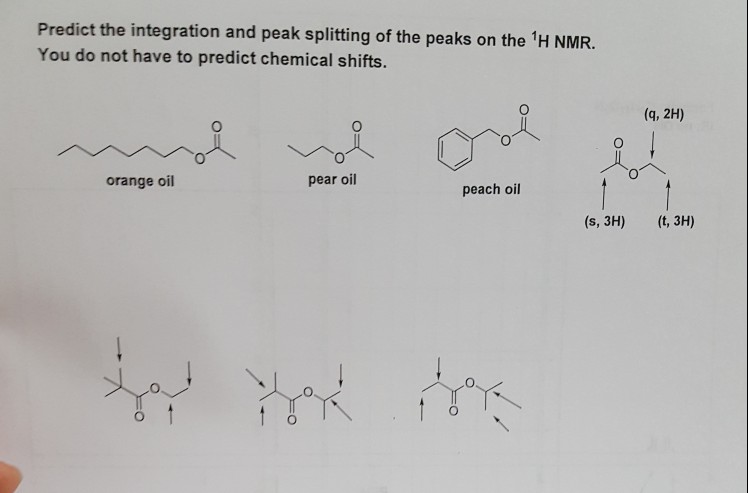 Solved Predict the integration and peak splitting of the | Chegg.com