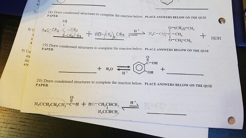 Solved Draw condensed structures to complete the reaction | Chegg.com