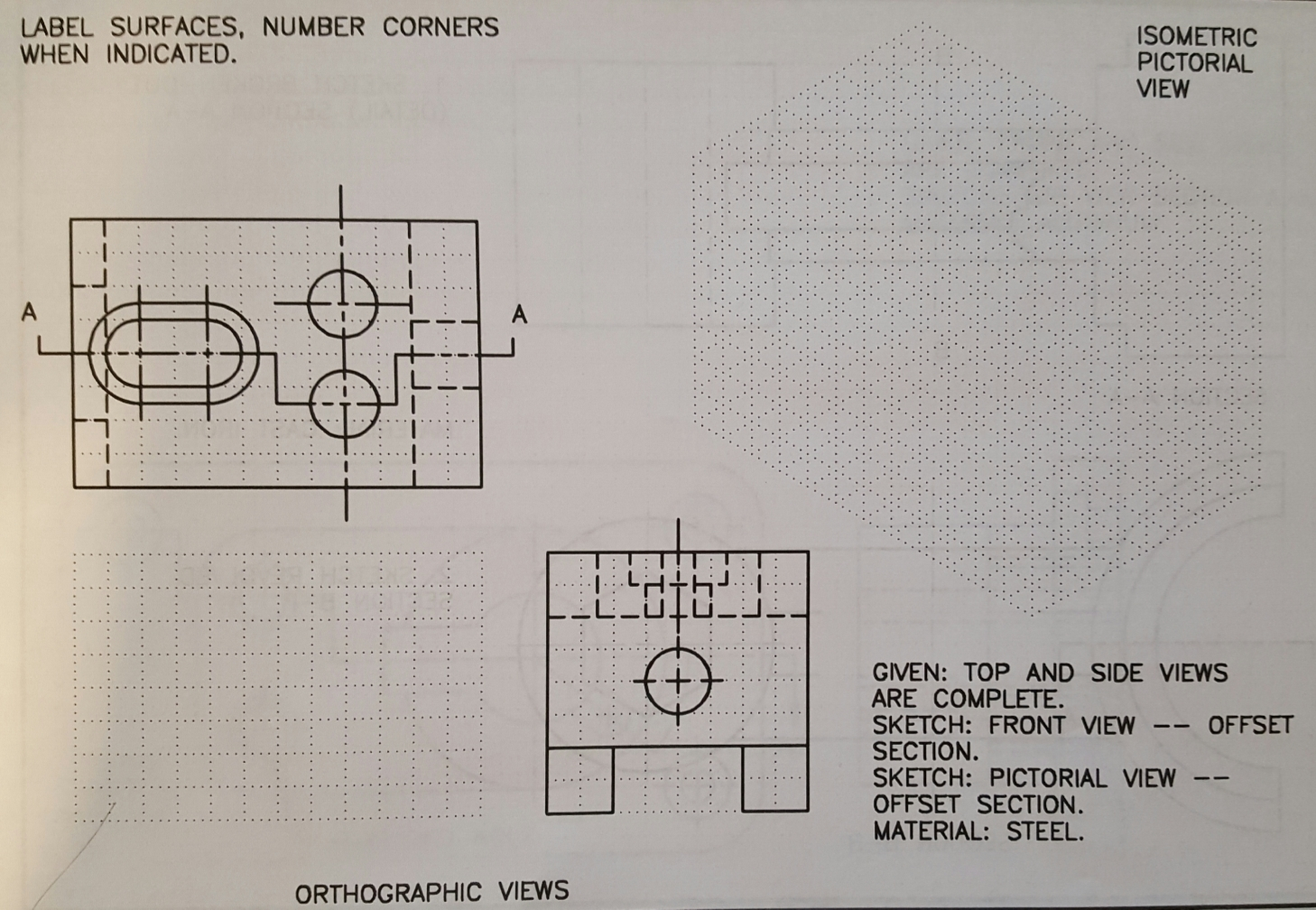 Solved LABEL SURFACES, NUMBER CORNERS WHEN INDICATED. | Chegg.com