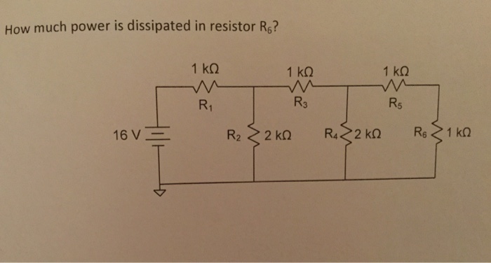 Solved How much power is dissipated in resistor R6? | Chegg.com