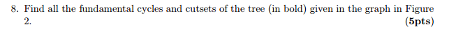 Solved 8. Find all the fundamental cycles and cutsets of the | Chegg.com