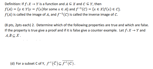 Determine whether the following property is true or | Chegg.com