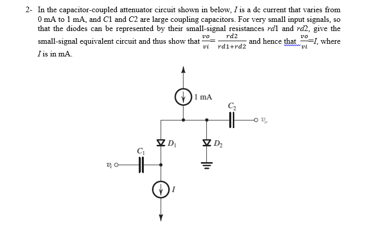 Solved In the capacitor-coupled attenuator circuit shown in | Chegg.com