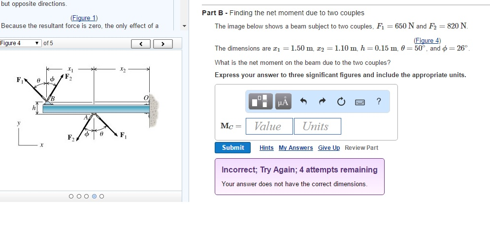 Solved Because the resultant force is zero, the only effect | Chegg.com